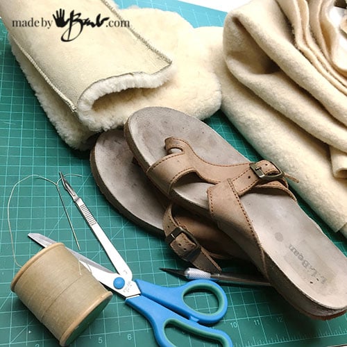 Woolie and Furry Upcycled Slippers - Made By Barb - shearling and wool