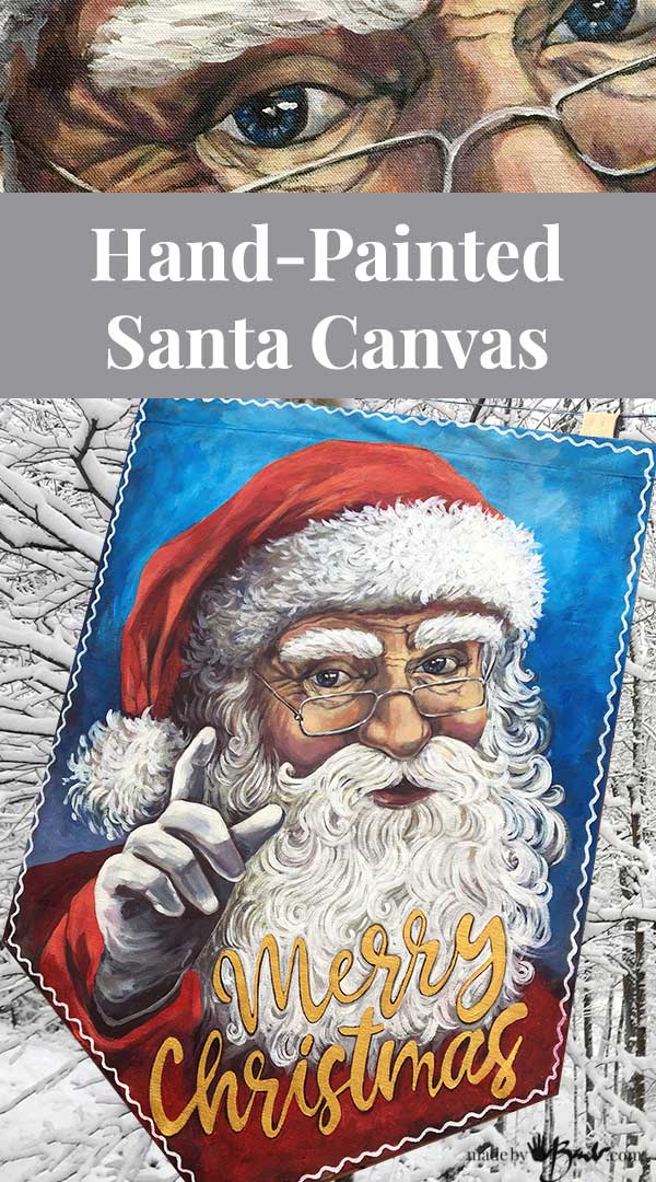 Hand-Painted Santa Canvas - Made By Barb - my special painting for you