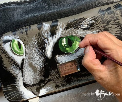 DIY Painted Cat Leather Purse - Made By Barb - Angelus custom