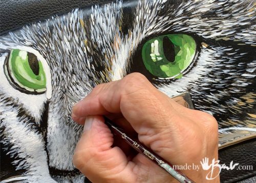 DIY Painted Cat Leather Purse - Made By Barb - Angelus custom