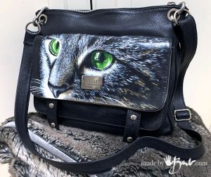 DIY Painted Cat Leather Purse - Made By Barb - Angelus custom