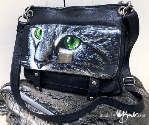 DIY Painted Cat Leather Purse - Made By Barb - Angelus custom
