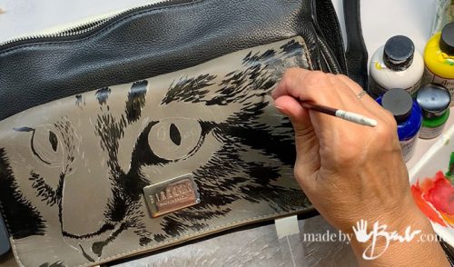DIY Painted Cat Leather Purse - Made By Barb - Angelus custom