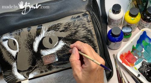 DIY Painted Cat Leather Purse - Made By Barb - Angelus custom