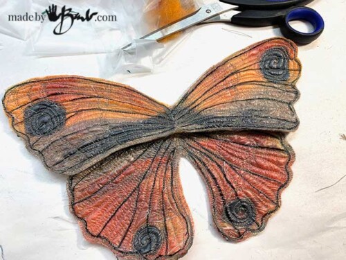 Fuzzy Fibre Moth from Scraps - Made By Barb - handcrafted