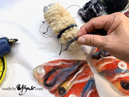 Fuzzy Fibre Moth from Scraps - Made By Barb - handcrafted