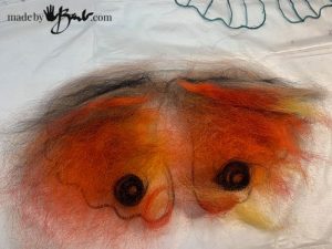 Fuzzy Fibre Moth from Scraps - Made By Barb - handcrafted