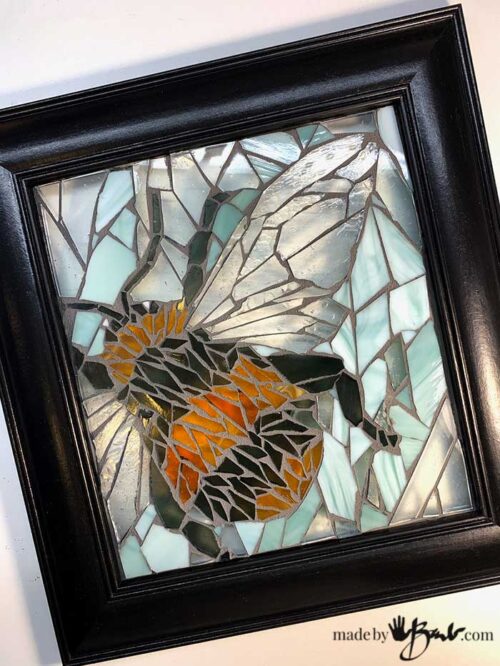 How to Grout Glass on Glass Mosaics - Made By Barb - finished art