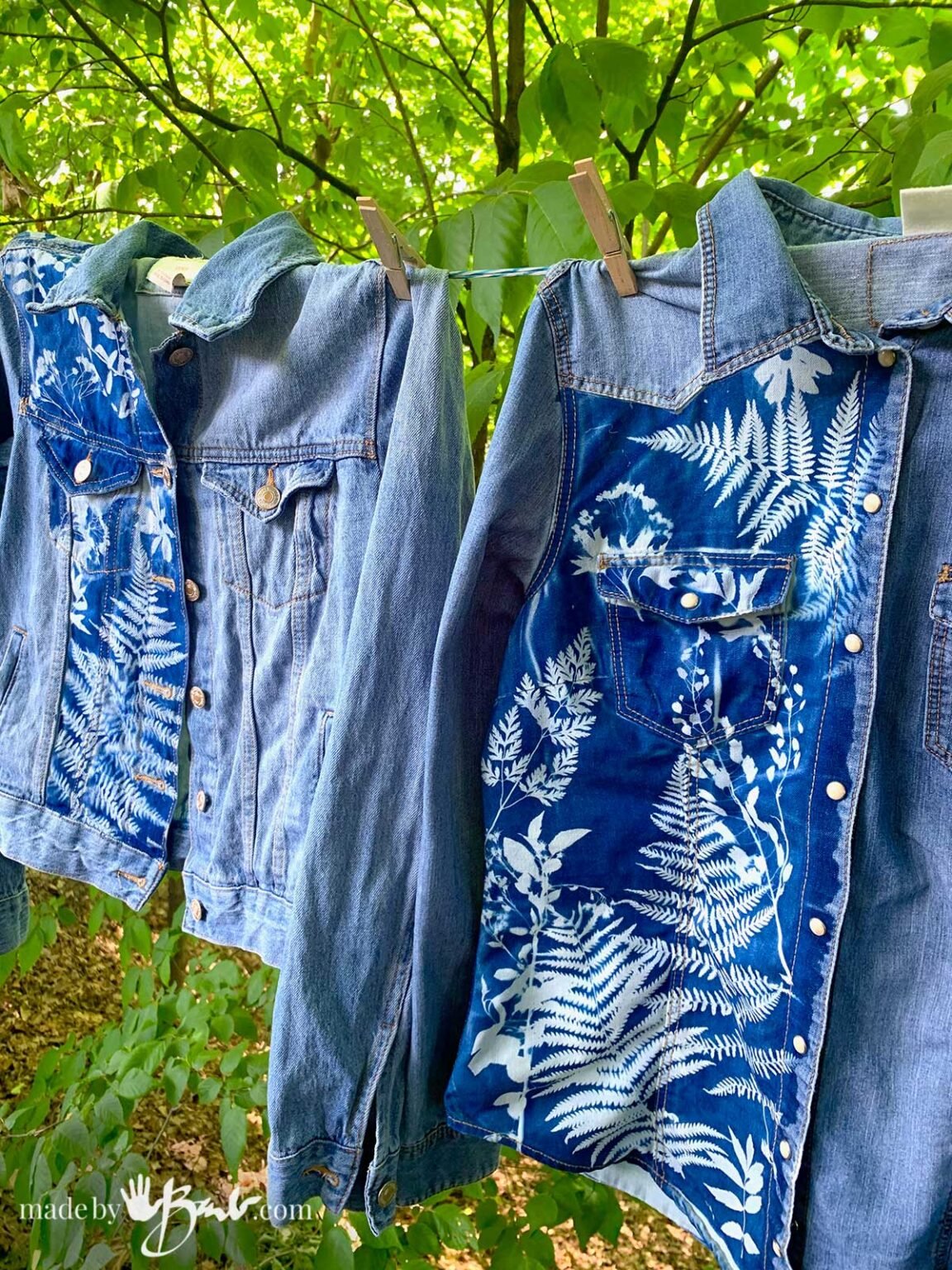 How to Print Cyanotype on Jackets, Jeans & Clothes - madebyBarb
