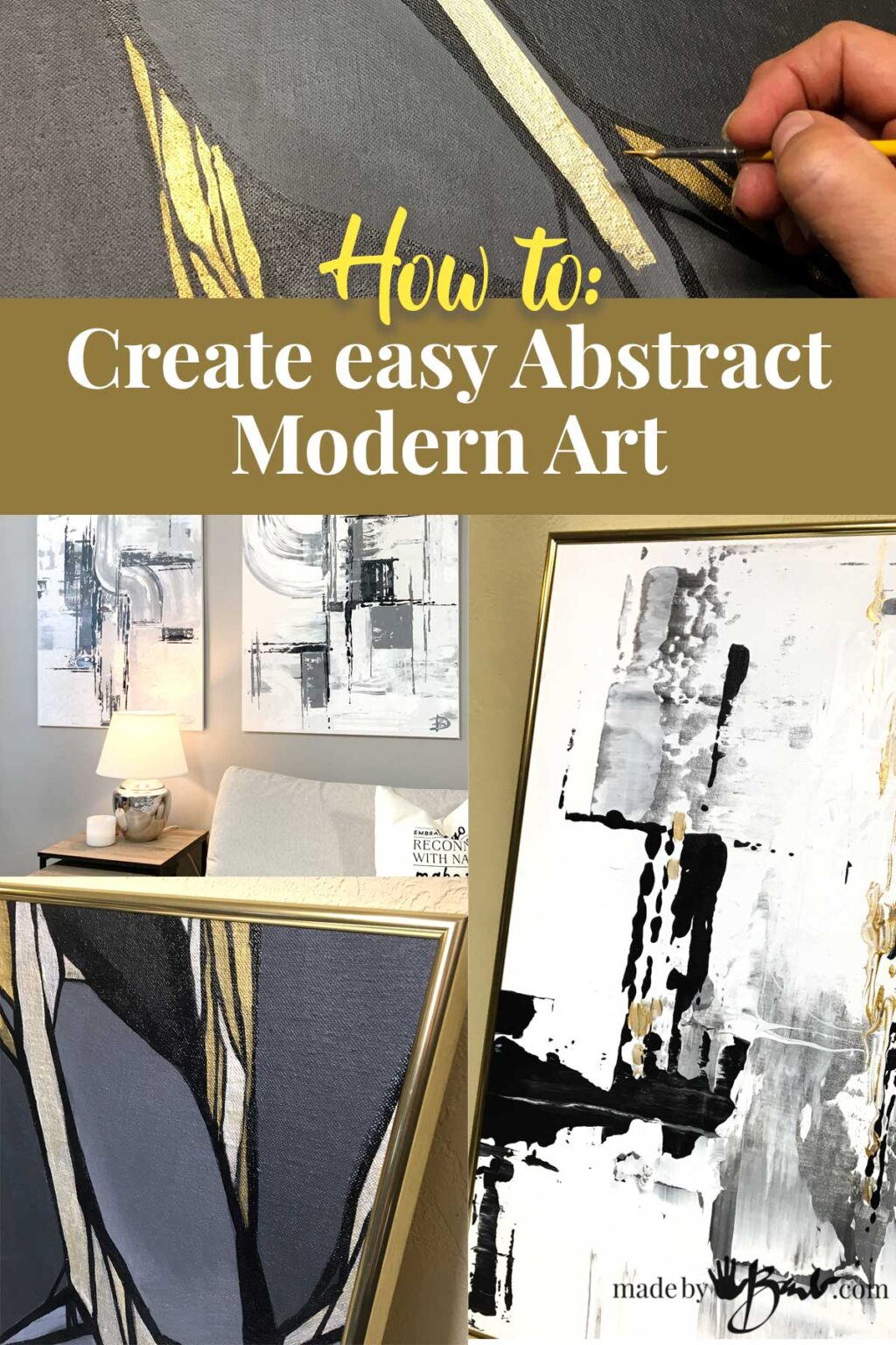 How to Create easy Abstract Modern Art - Made By Barb - simple