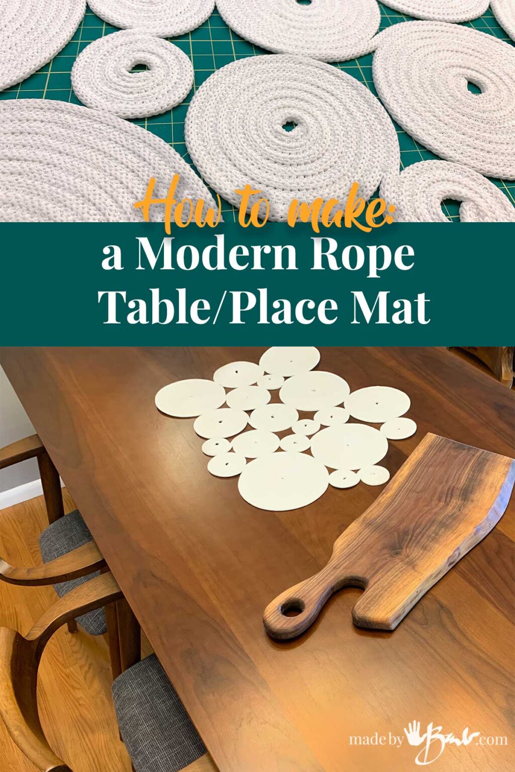 How to Make a Modern Rope Table/Place Mat - MadeByBarb