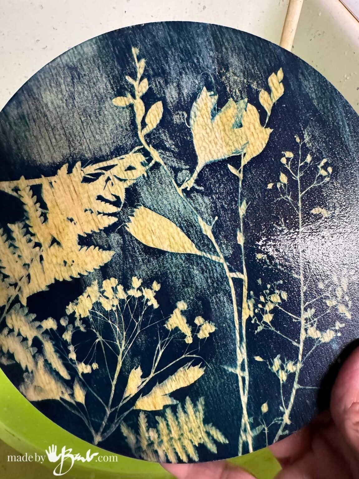 How to Make Cyanotype Prints on Wood - Made By Barb - easy art