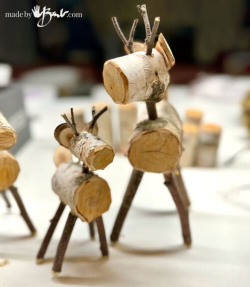 How to make Mini Log Reindeer - Made By Barb - simple free DIY