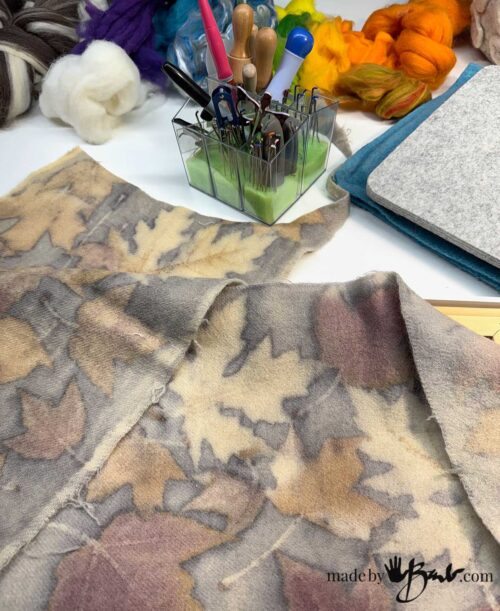 Needle Felting - Painting with Wool on Wool - MadeByBarb - how to