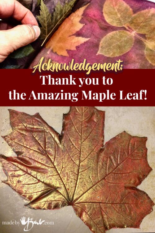 Thank you to The Amazing Maple Leaf - Made By Barb - gratitude