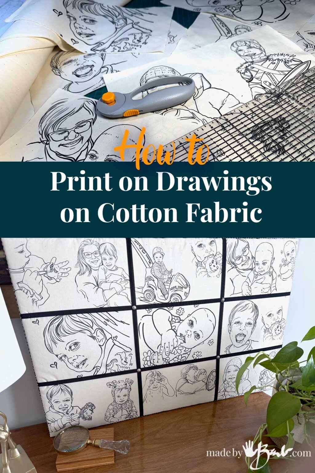 How to Print Drawings on Cotton Fabric - Made By Barb - at home