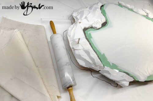 How to Make a Faux Rock Mirror with Paper Mache Clay - ByBarb