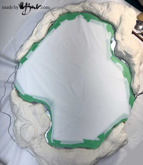How to Make a Faux Rock Mirror with Paper Mache Clay - ByBarb