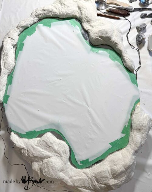How to Make a Faux Rock Mirror with Paper Mache Clay - ByBarb