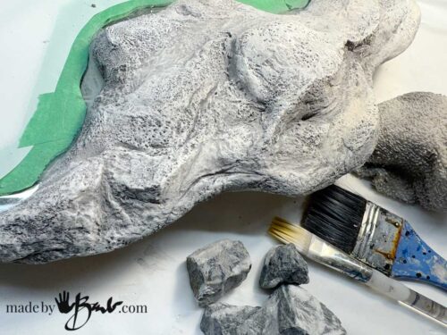 How to Make a Faux Rock Mirror with Paper Mache Clay - ByBarb