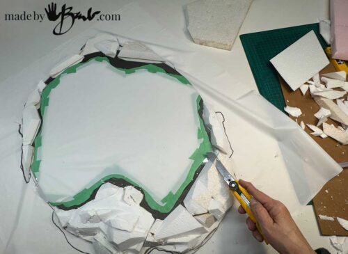 How to Make a Faux Rock Mirror with Paper Mache Clay - ByBarb