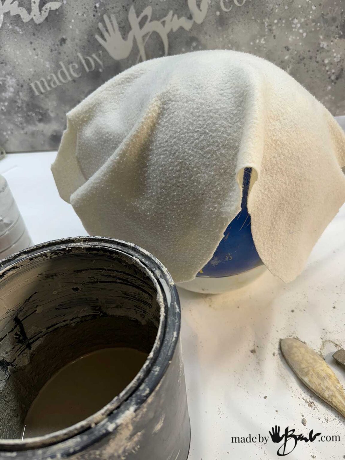 How to Make Easy Draped Concrete Bowls - MadeByBarb - cement