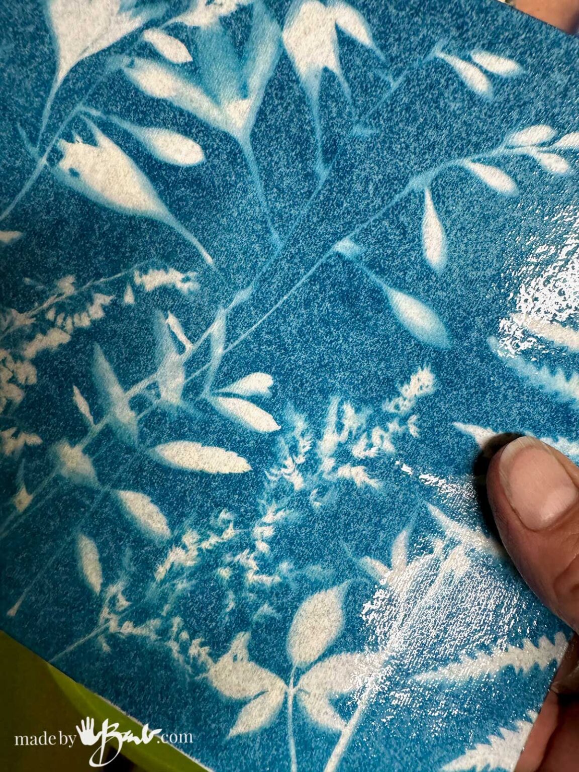 Cyanotype on Kraft-Tex; Paper Fabric Leather - MadeByBarb - wow