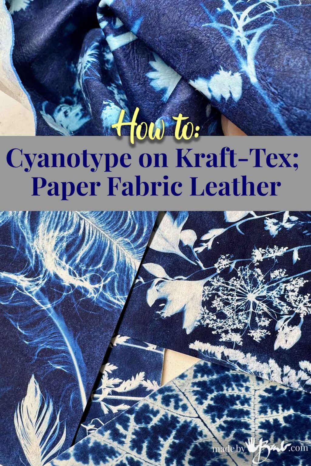 Cyanotype on Kraft-Tex; Paper Fabric Leather - MadeByBarb - wow