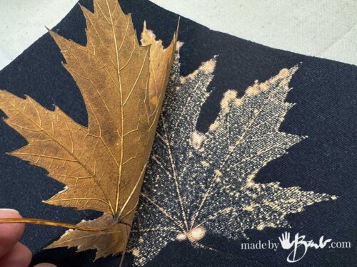 Quick Magical Bleach Printing with Leaves - Made By Barb - easy