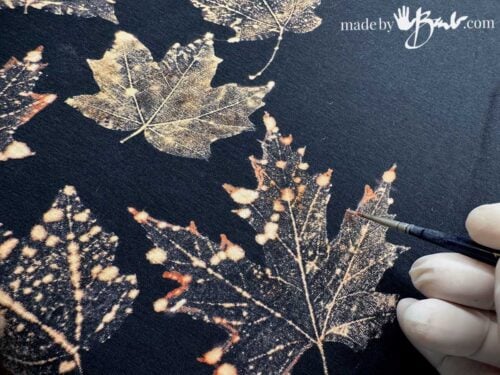 Quick Magical Bleach Printing with Leaves - Made By Barb - easy