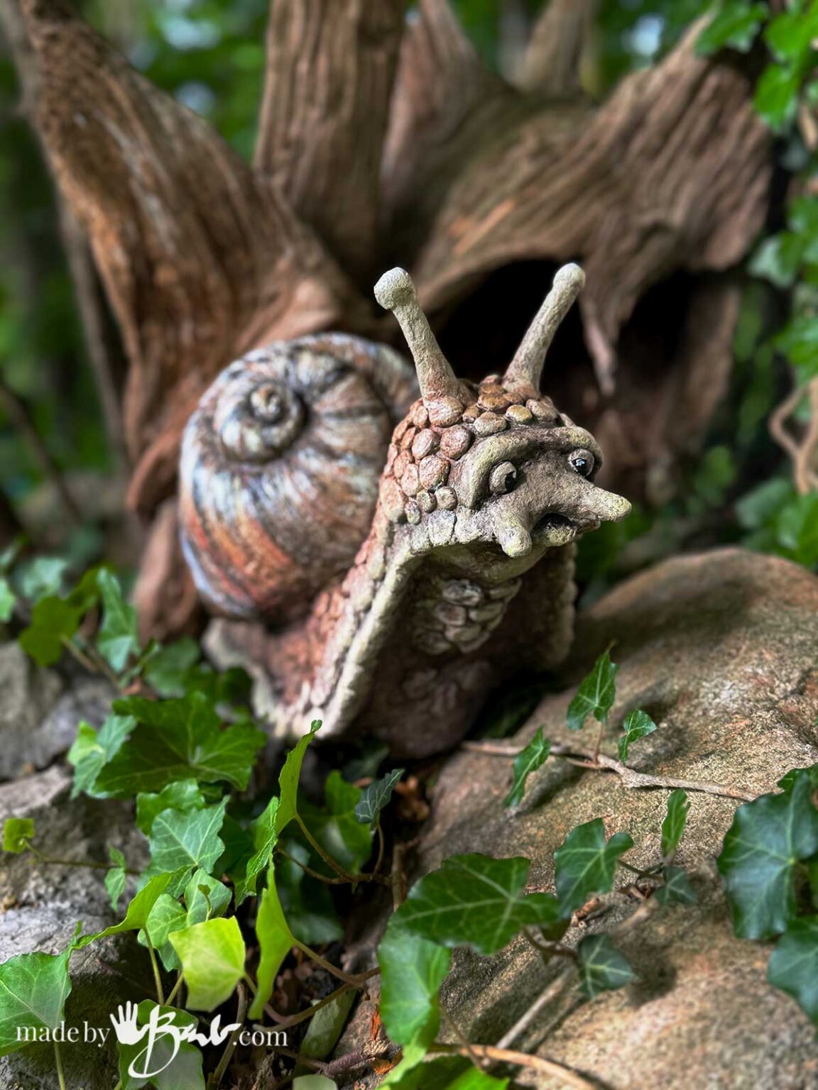 Paint a Cement Paper Clay Snail - Made By Barb - garden art