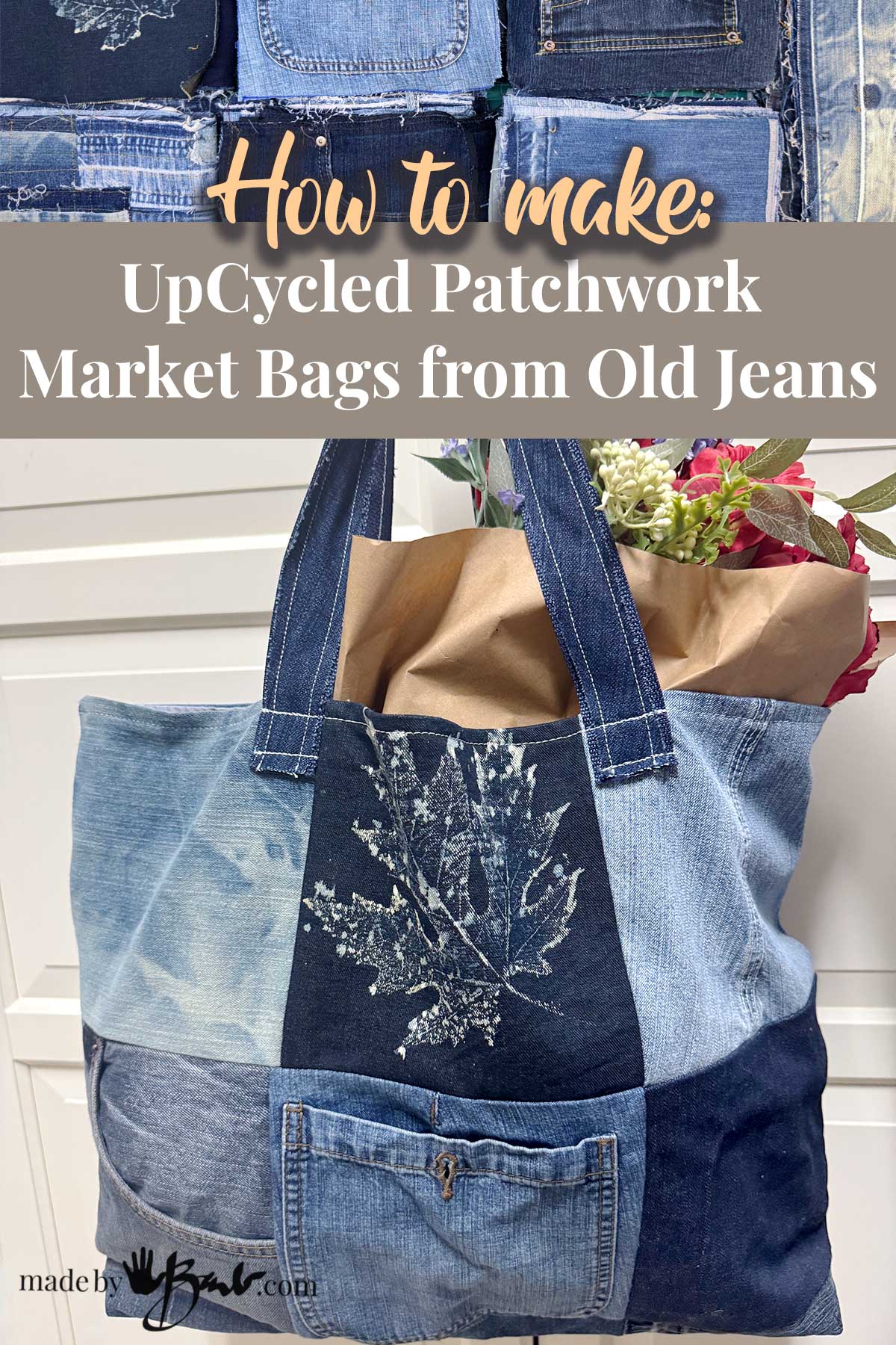 How to Make UpCycled Patchwork Market Bags from Old Jeans